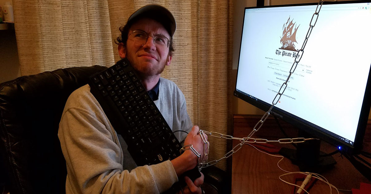 Internet Activist Chains Self to Computer