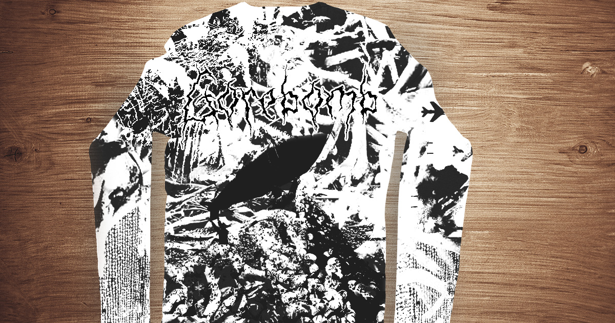 Report: Death Metal Band's Long Sleeve Shirt Has Way Too Much Shit On It