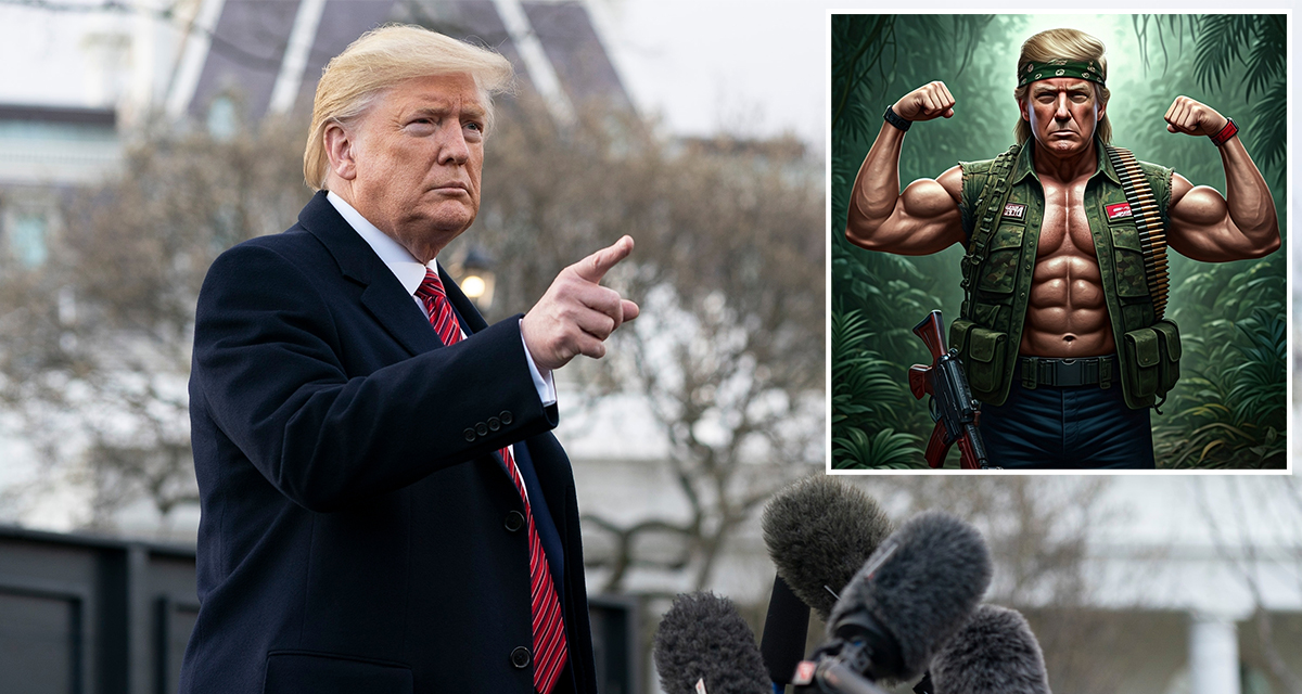 Trump Deploys 2,000 AI Images of Himself Dressed Like Rambo Directly to ...